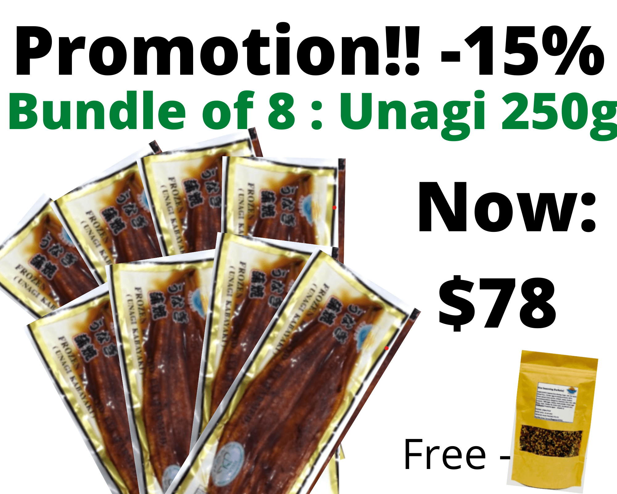 Big Promotion -Bundle of 8 :Unagi 250g | Sakuru Japanese Mart